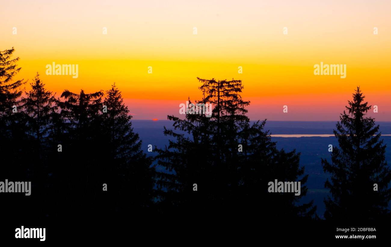 Sunset Bavarian Alps Stock Photo - Alamy