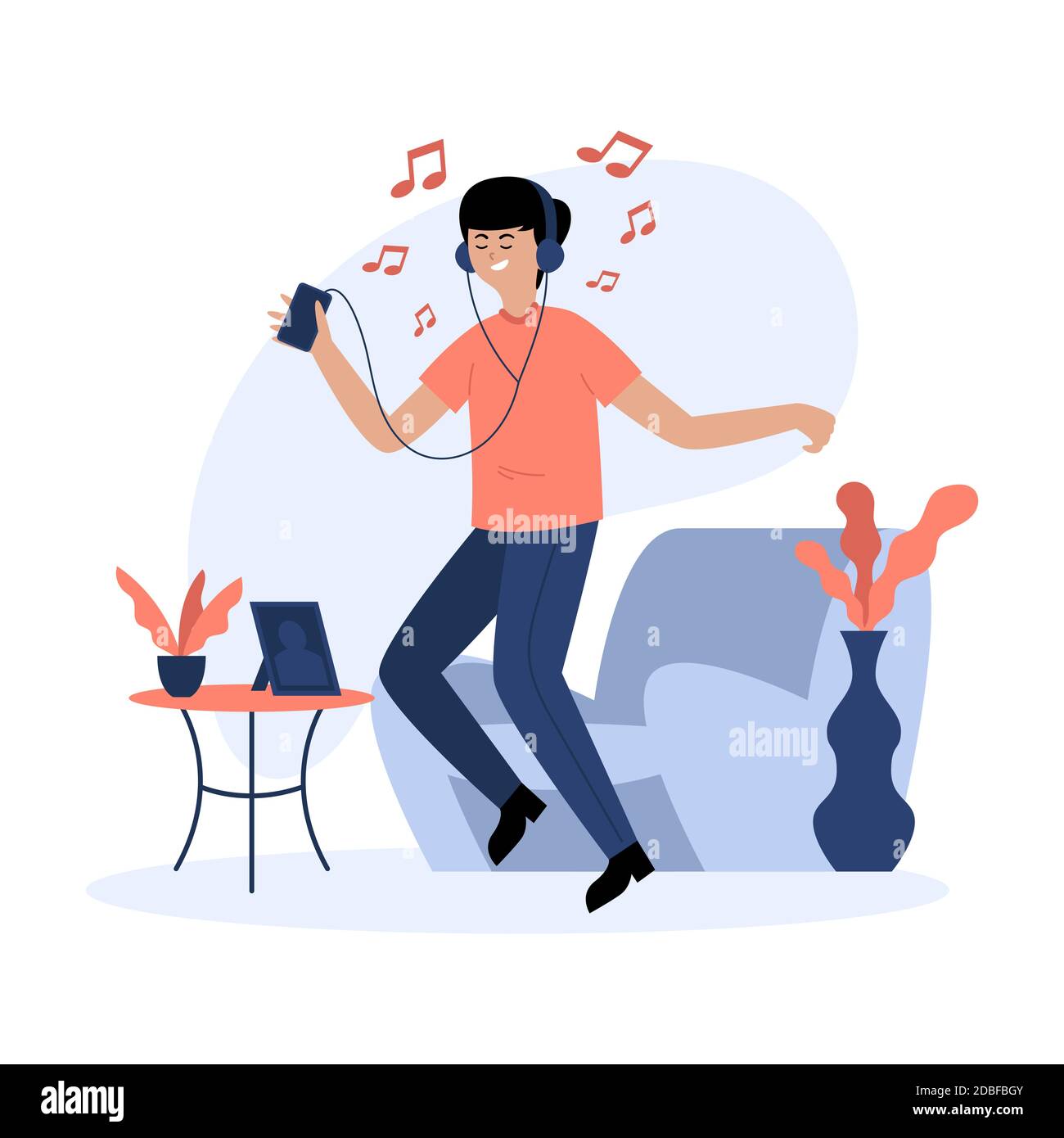 Man dancing headphones on Stock Vector Images - Alamy