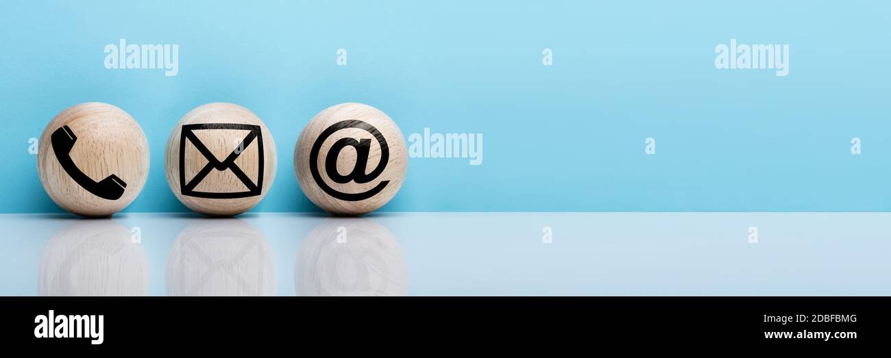Contact Us Concept. Inbox Email And Mail Stock Photo - Alamy
