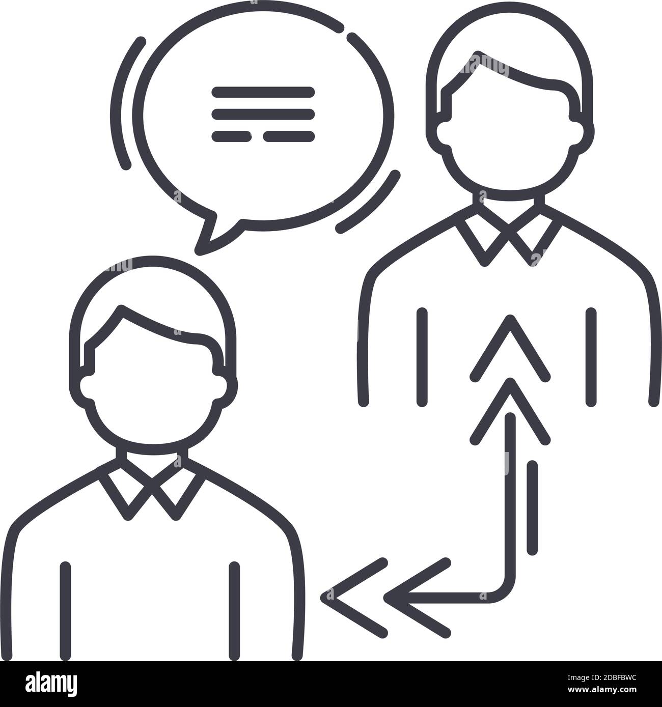 Collaboration icon, linear isolated illustration, thin line vector, web ...