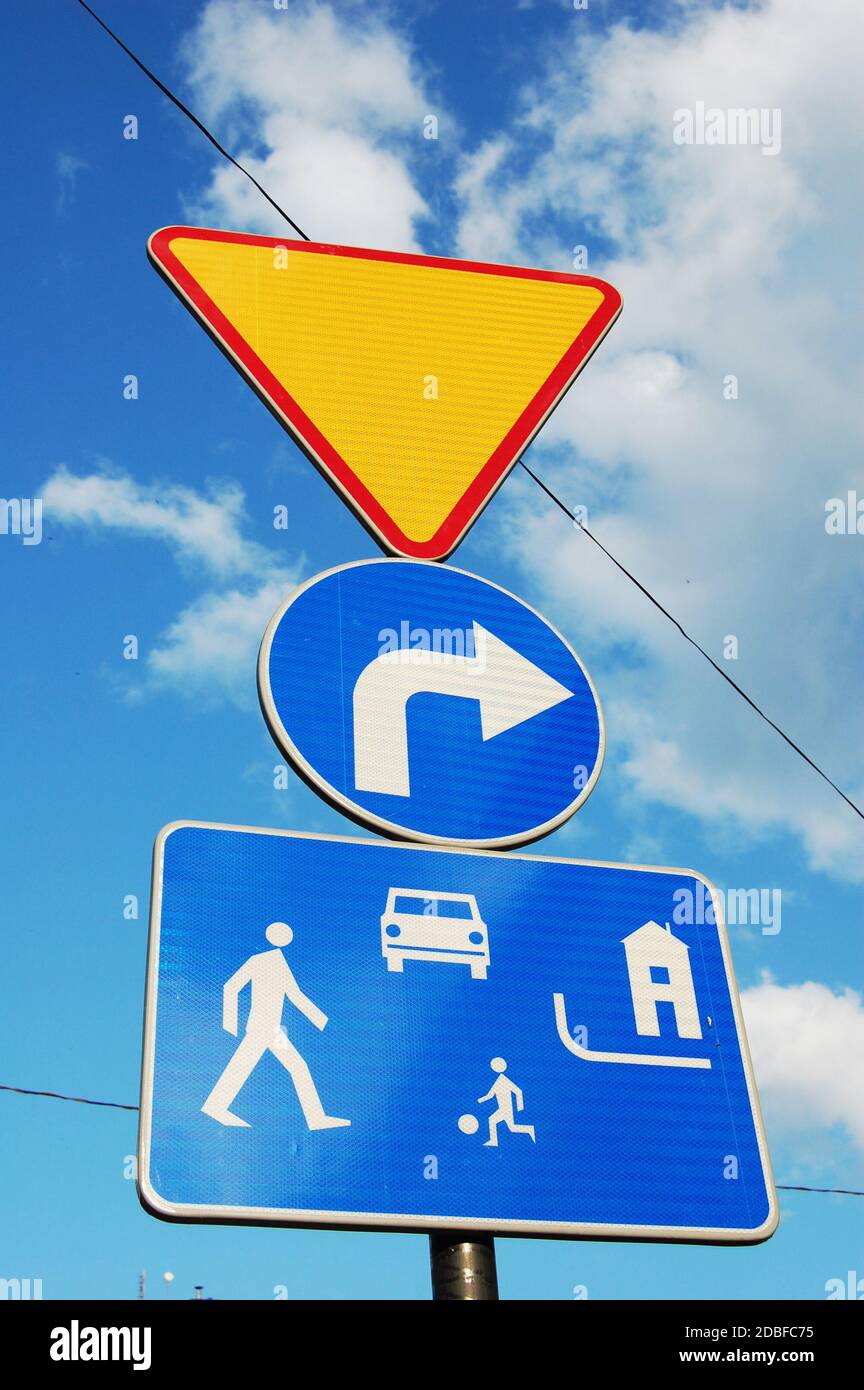 street signs in krakow, poland Stock Photo - Alamy