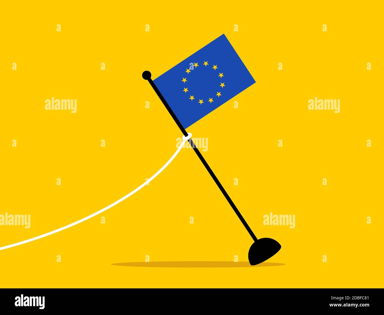 Flag of European Union is removed. Removal, abolition and dissolution ...