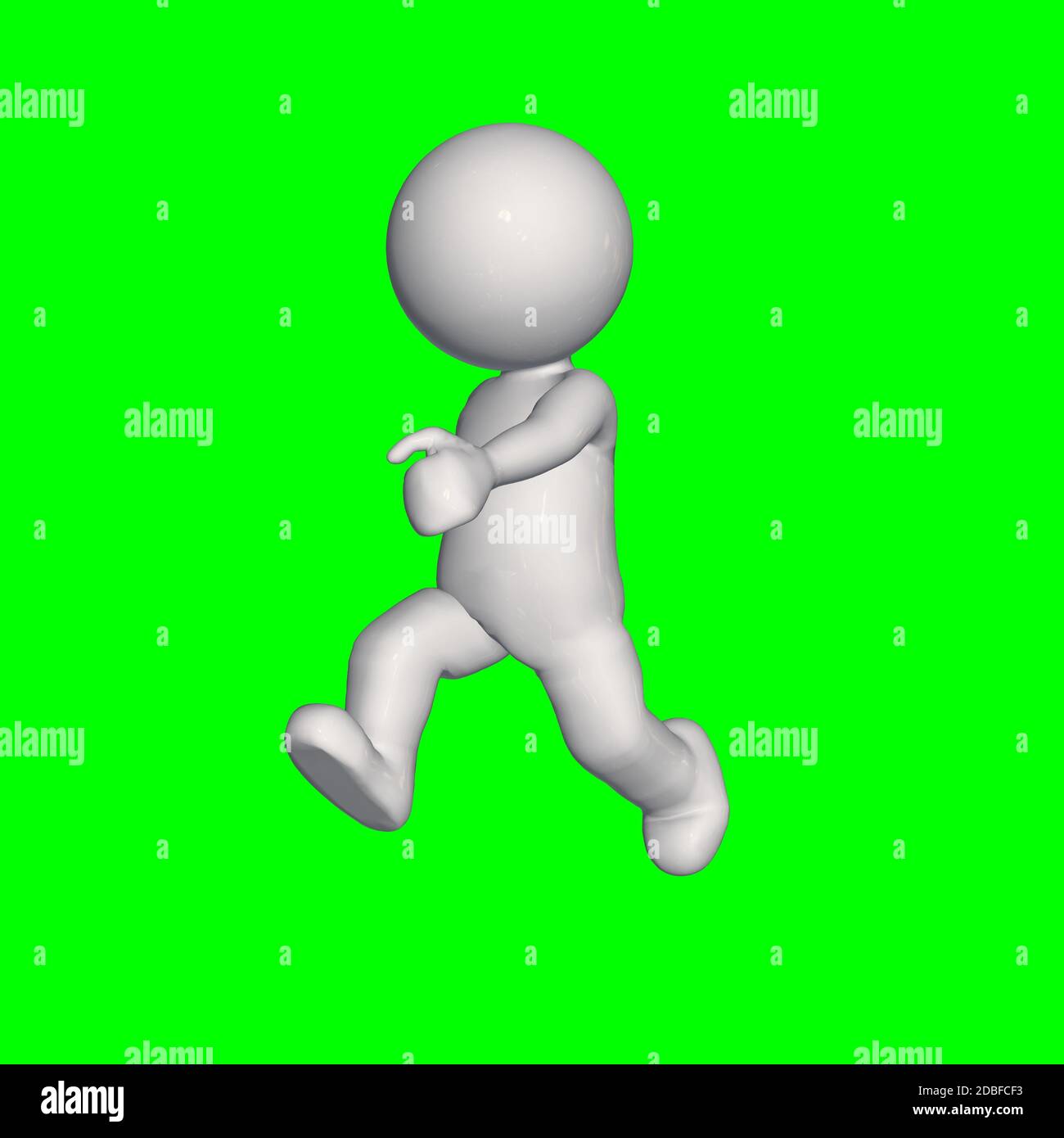 3D people in different poses - walk- on green background Stock Photo ...
