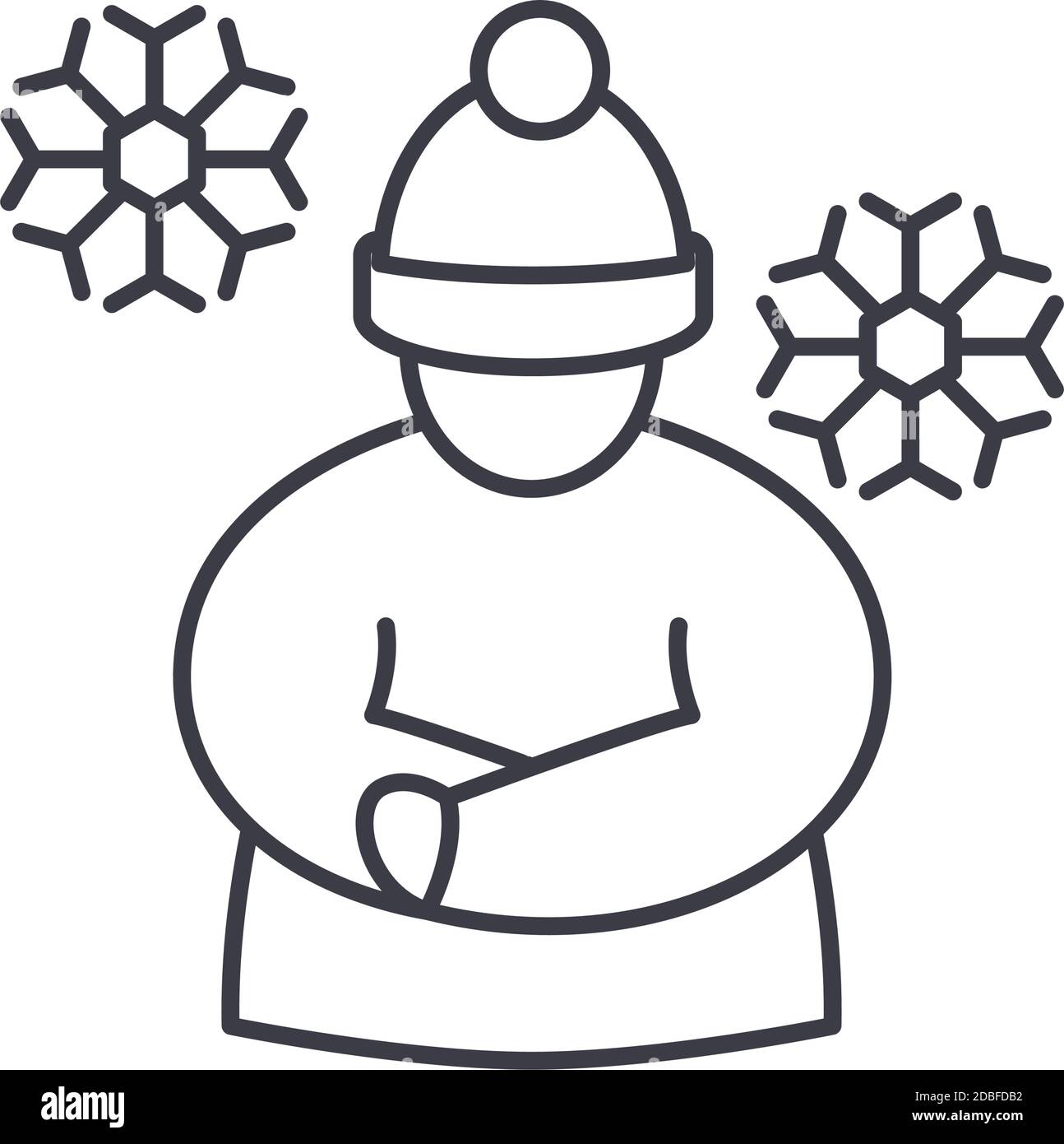 Cold dress icon, linear isolated illustration, thin line vector, web ...