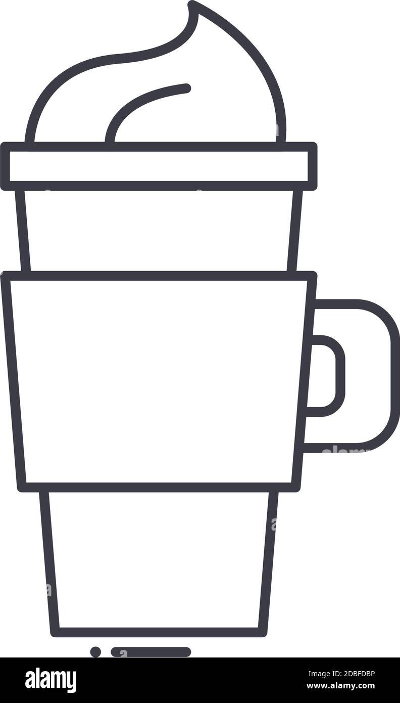 Coffee shake icon, linear isolated illustration, thin line vector, web ...