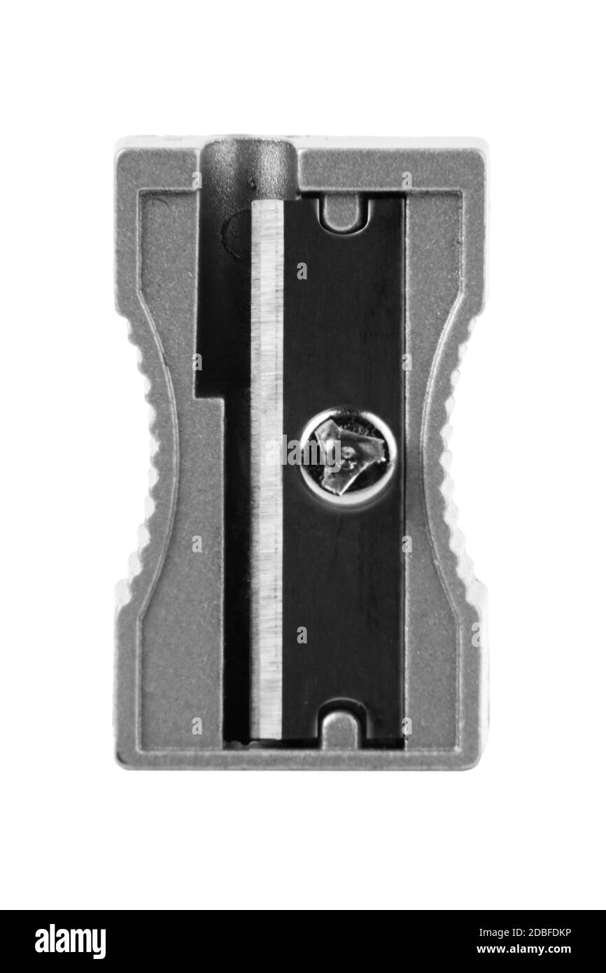 Metal pencil sharpener Black and White Stock Photos & Images - Alamy