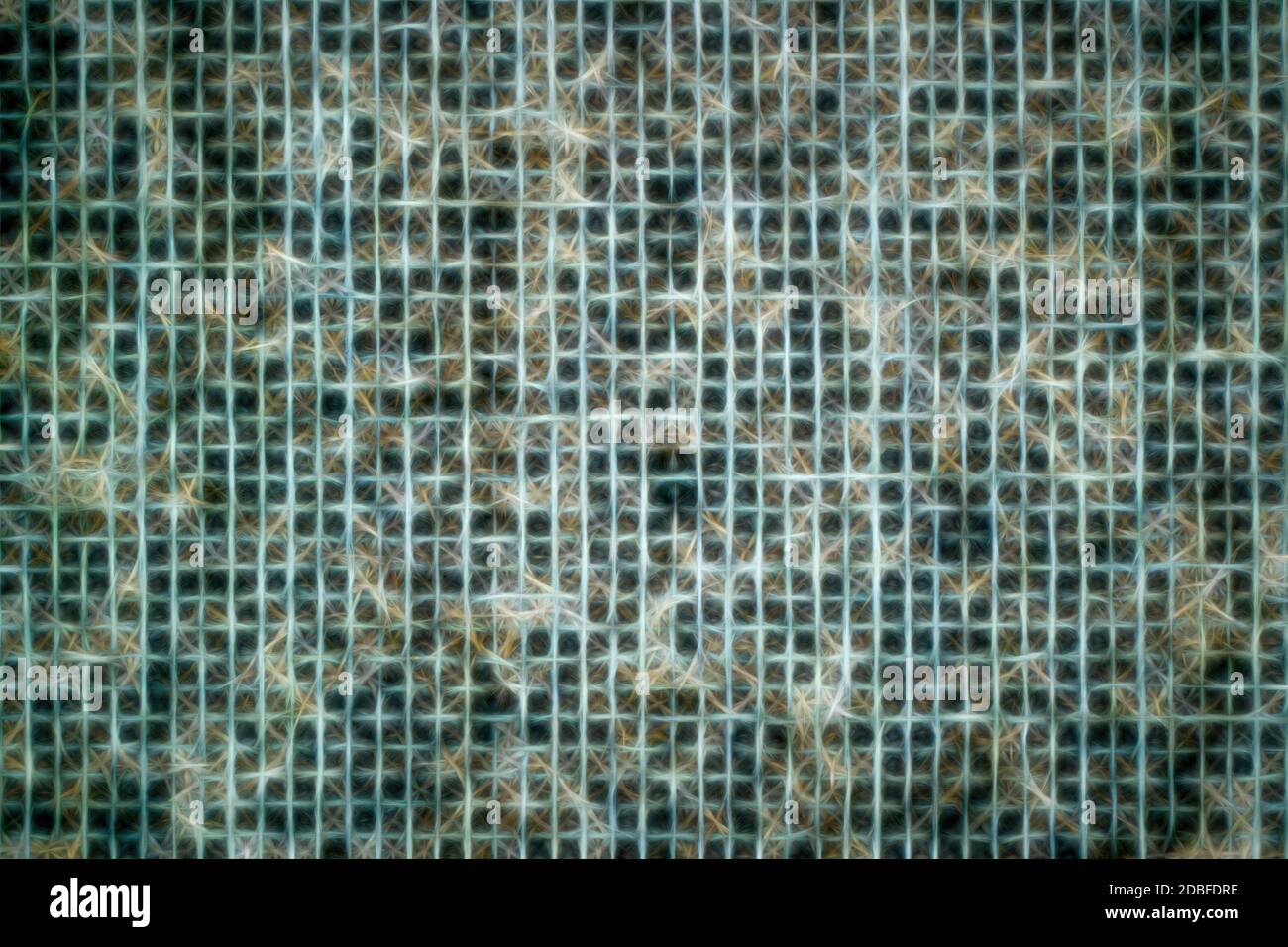 Macro shot of fine fabric threads in square shape and recesses Stock ...