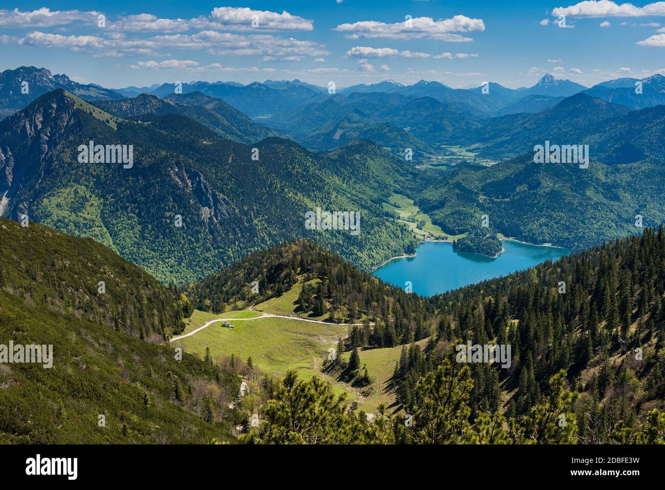Bavarian alpine upland with Walchensee Stock Photo - Alamy