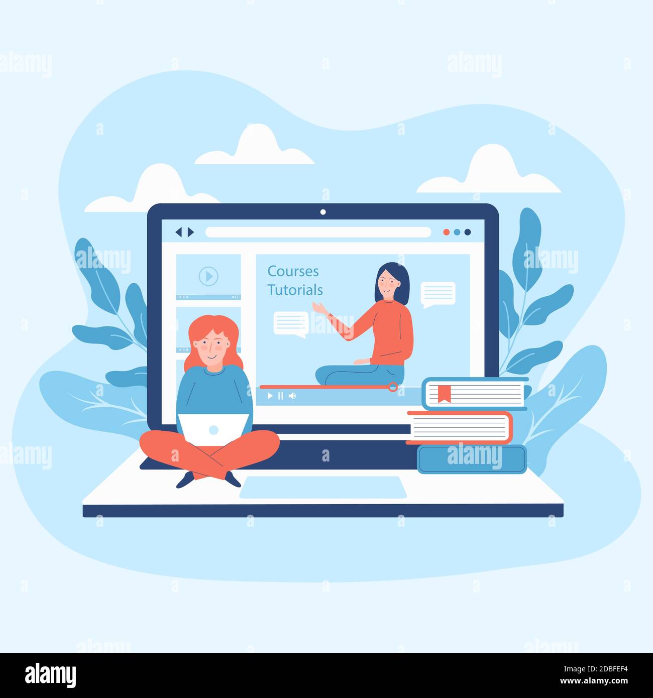 Online courses illustrated design Vector illustration Stock Vector ...