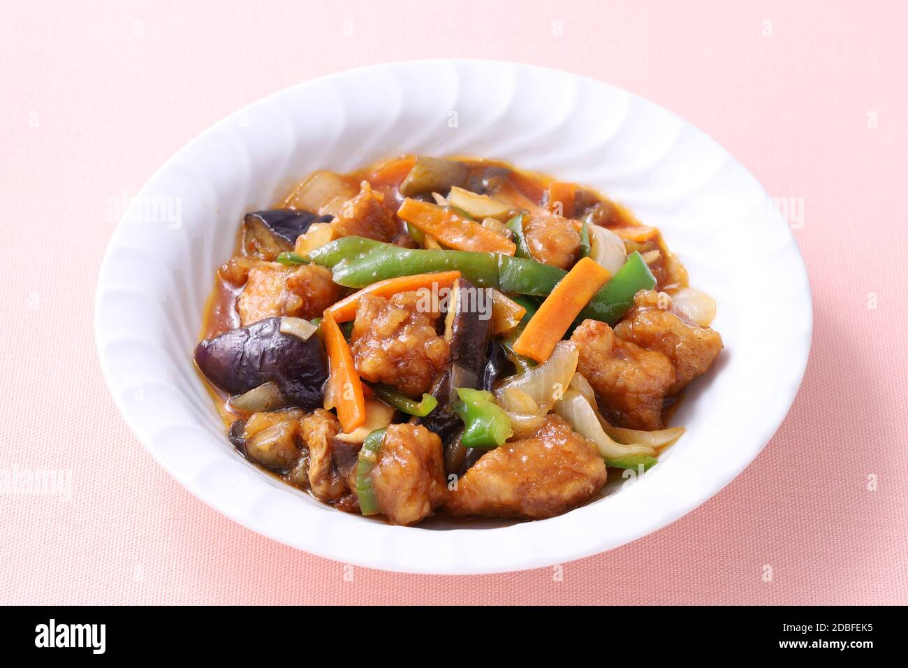 sweet and sour pork in a dish, Subuta Stock Photo - Alamy