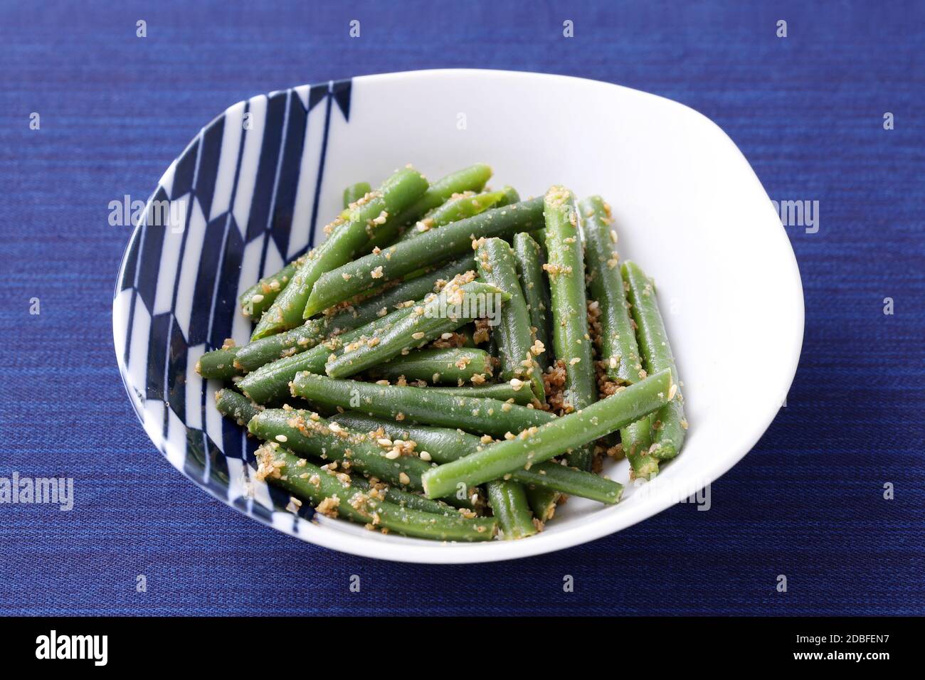 Japanese food, green beans with sesame, ingen mame gomaae Stock Photo ...