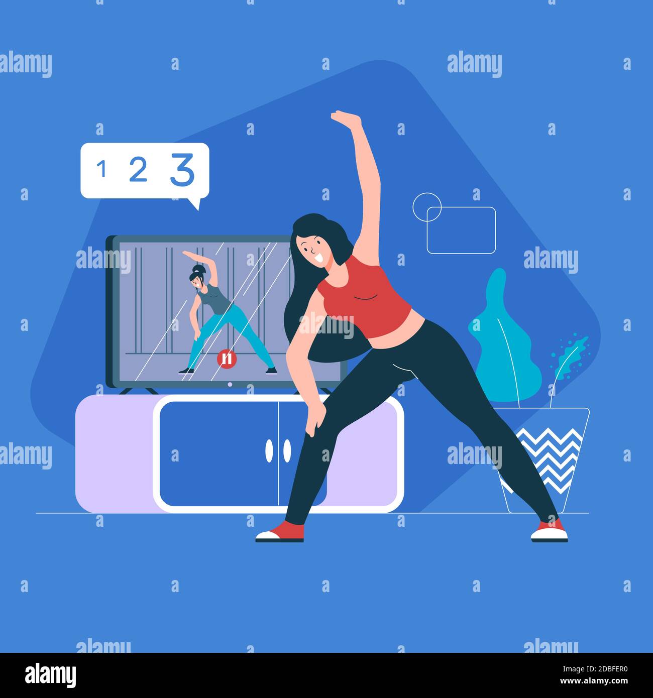 Online personal trainer Vector illustration Stock Vector Image & Art ...