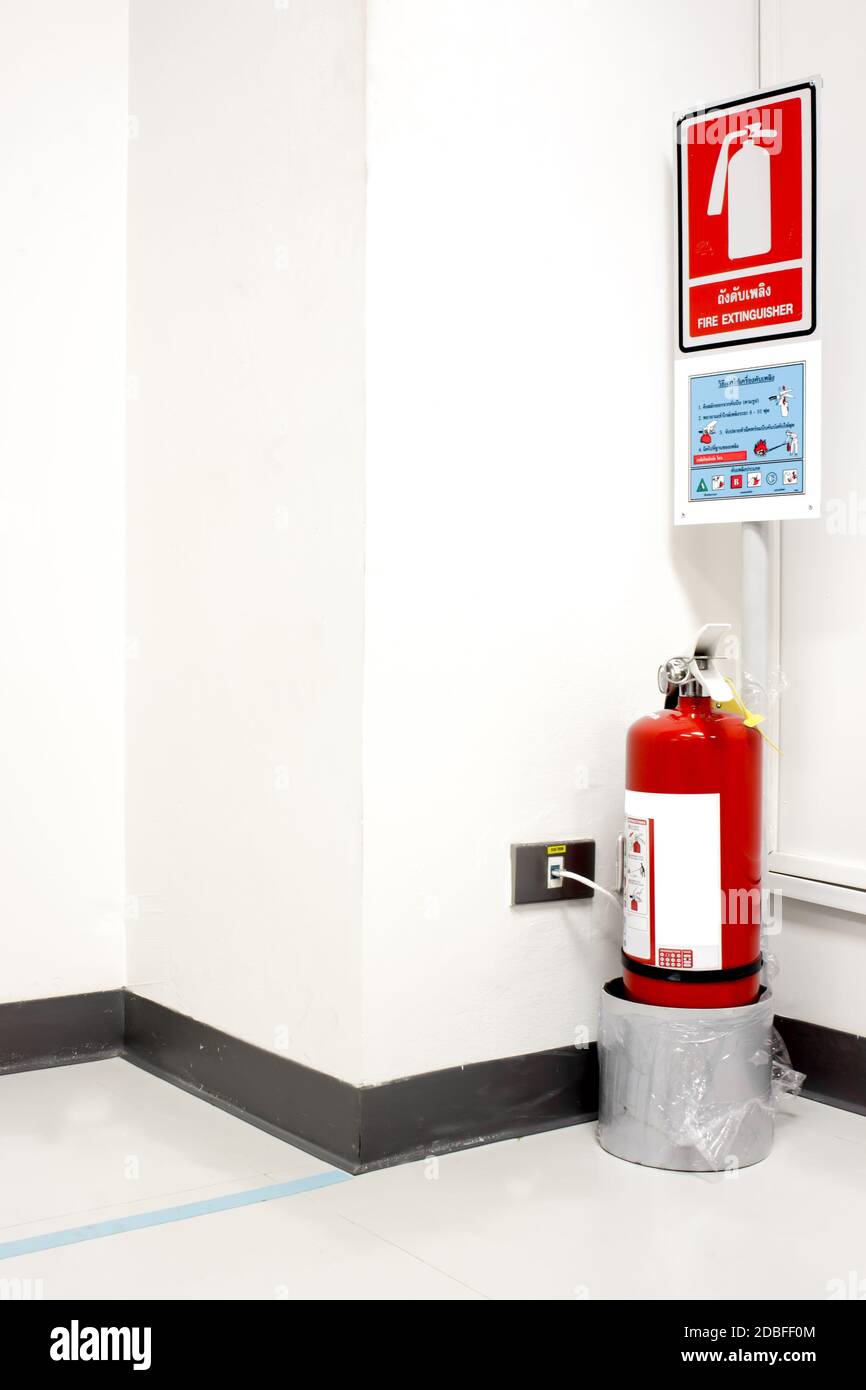 Fire extinguishers emergency equipment Stock Photo - Alamy
