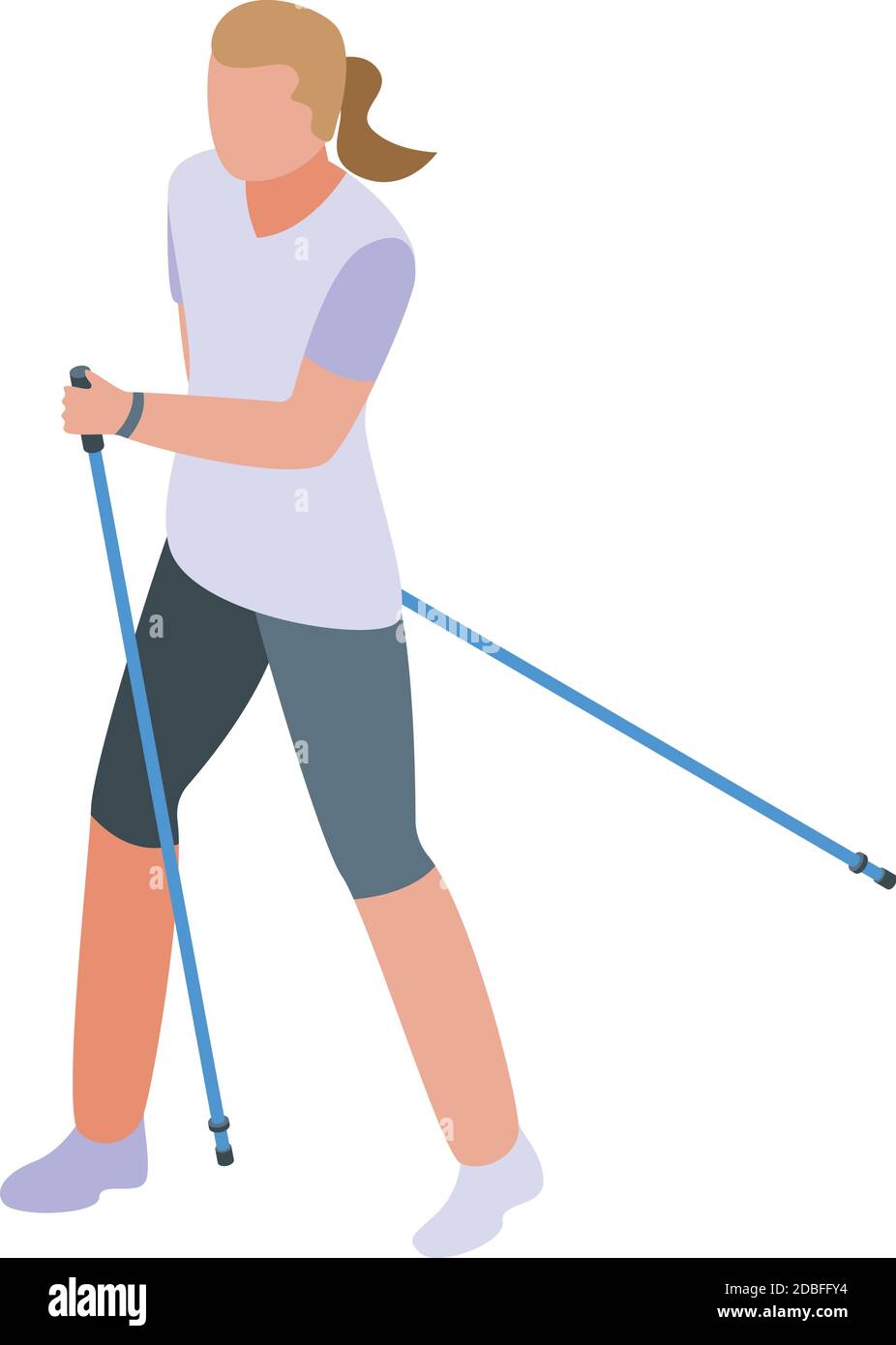 Female nordic walking icon. Isometric of female nordic walking vector ...