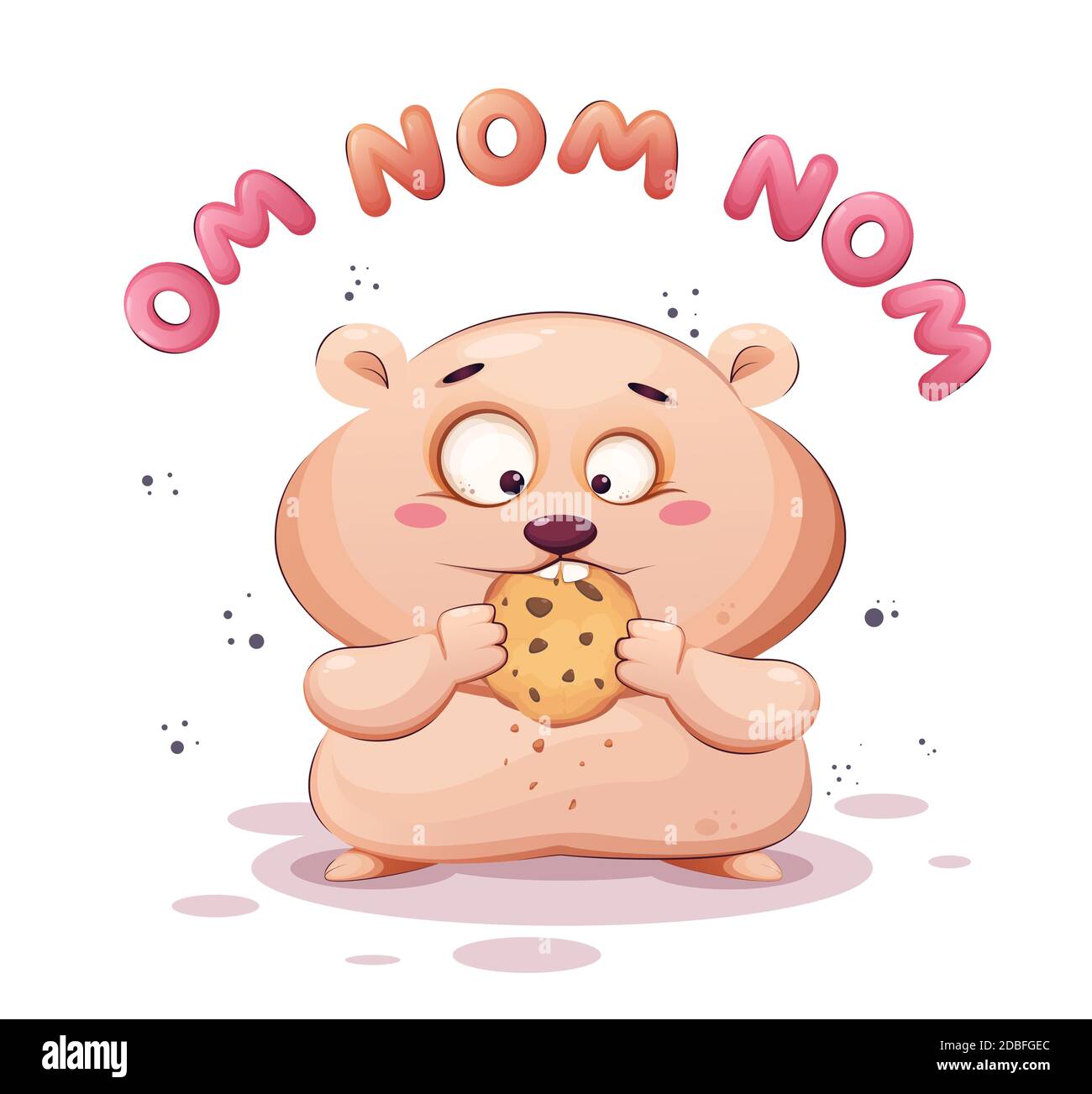 Stock vector cute hamster eating cookies. Funny hamster cartoon ...