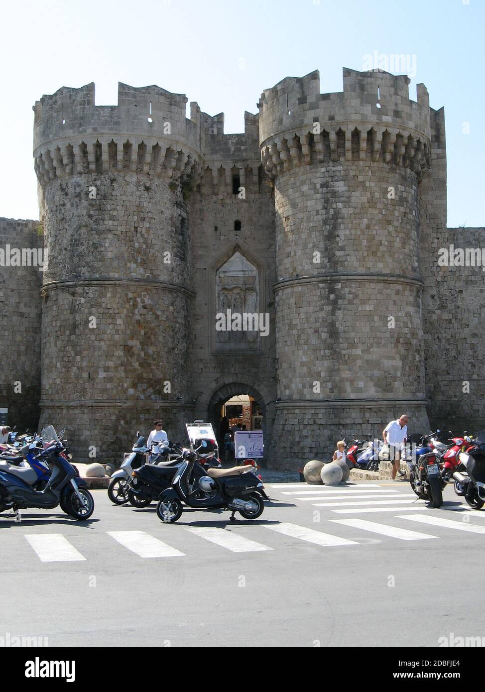 Marine Gate entrance to the Walled and Medieval Town of Rhodes Stock ...