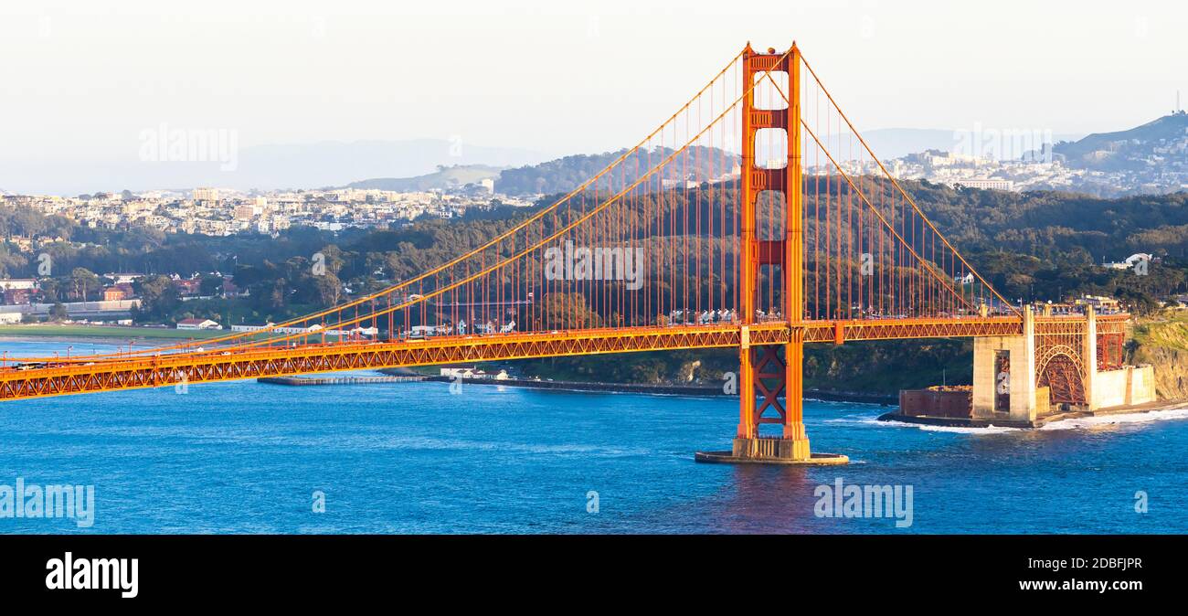 Panorama Golden Gate bridge Viewpoint with beautiful cityscape San ...