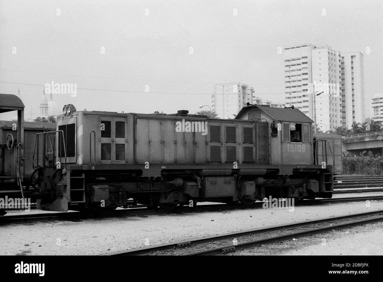 Class 19 diesel locomotive No. 19106 at Singapore railway yard. 1987 ...