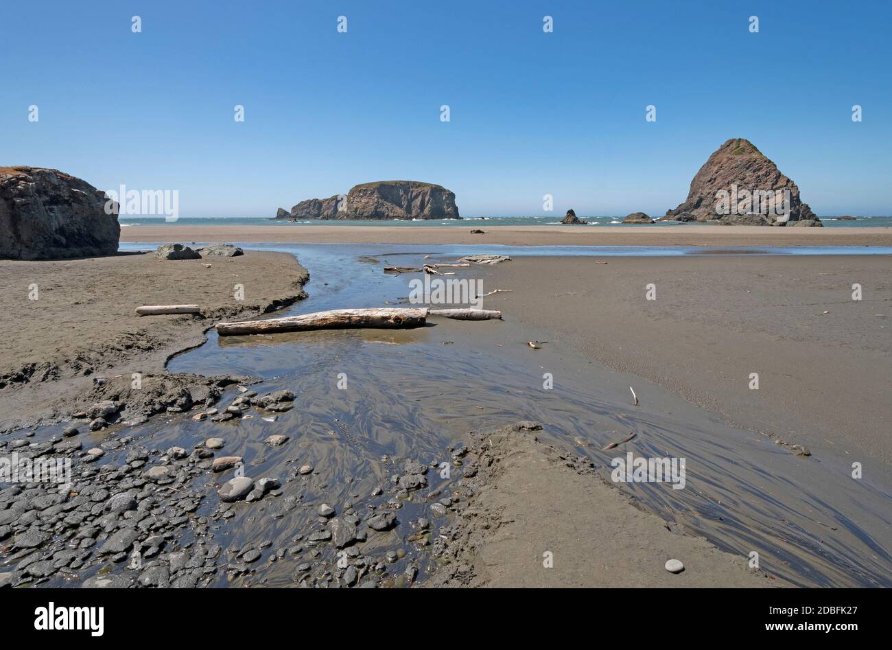 Coastal Stream Leading to an Ocean Bay on Whales Head Beach on the ...