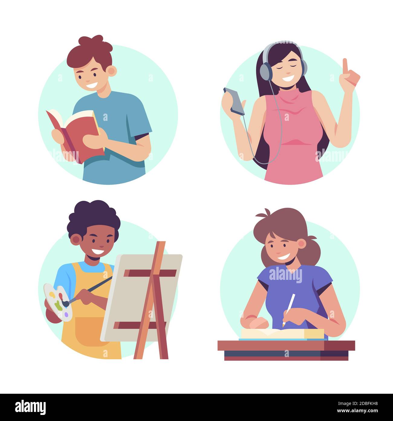 People doing cultural activities Vector illustration Stock Vector Image ...
