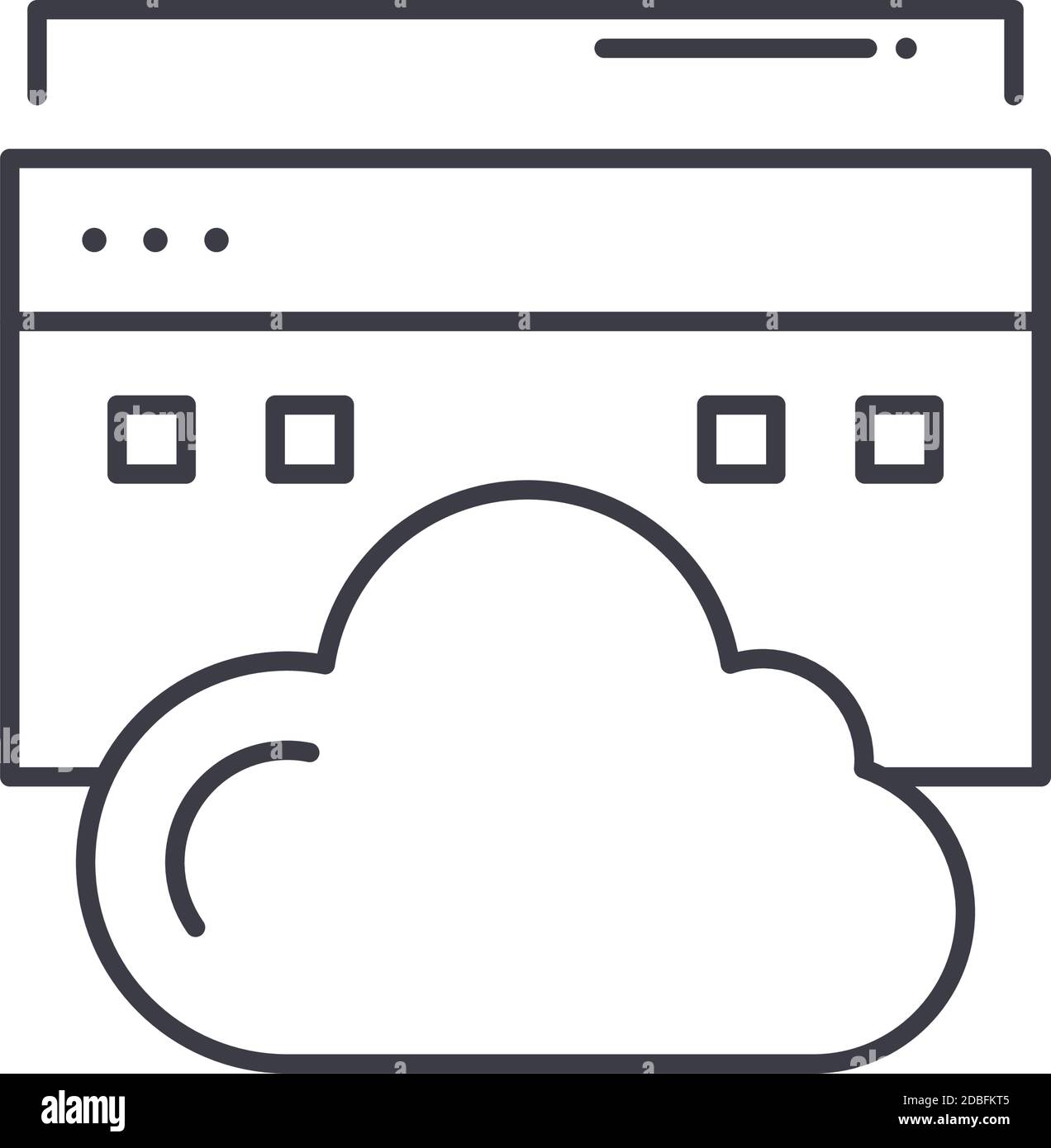 Cloud control panel icon, linear isolated illustration, thin line vector, web design sign ...
