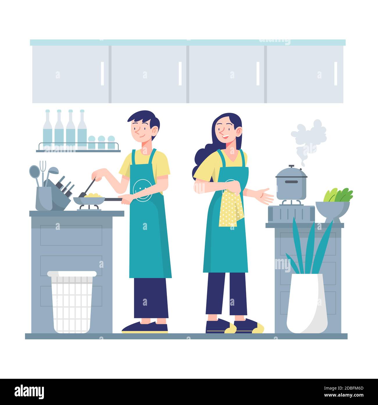 People cooking concept Vector illustration Stock Vector Image & Art - Alamy
