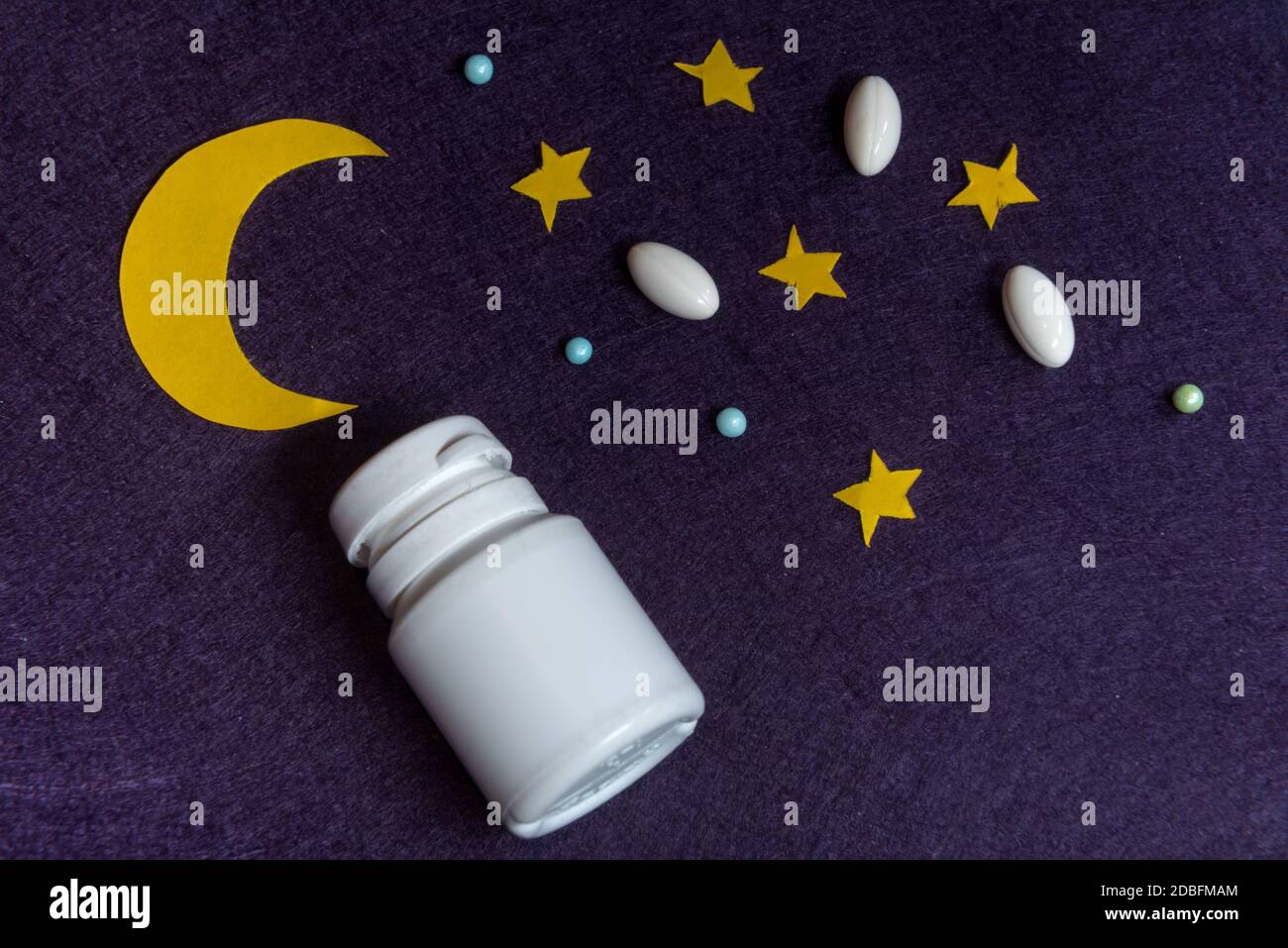 Sky with moon and stars. The concept of sleeping pills Stock Photo - Alamy