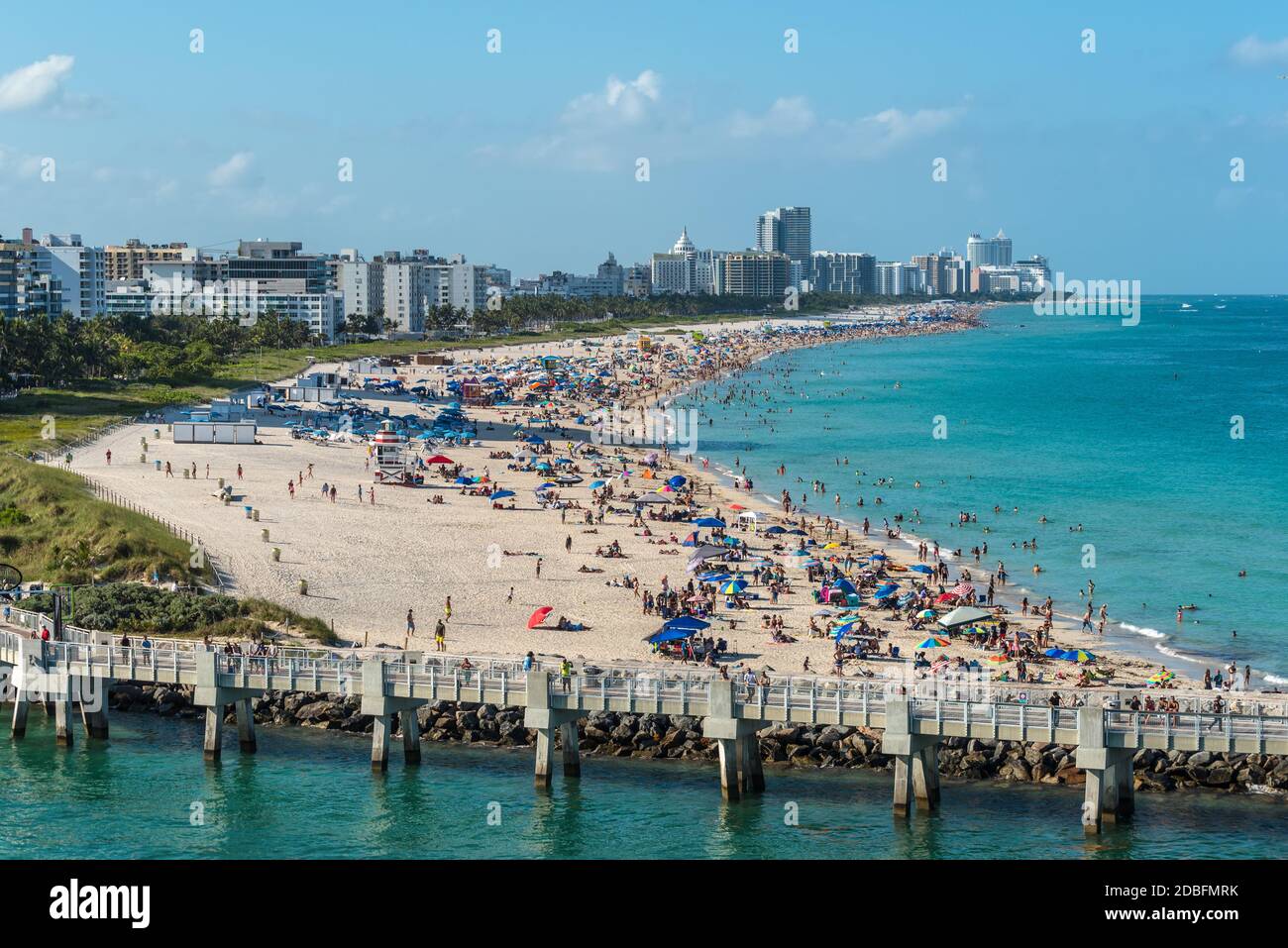 Miami, FL, United States - April 28, 2019: View of Miami Beach from a ...