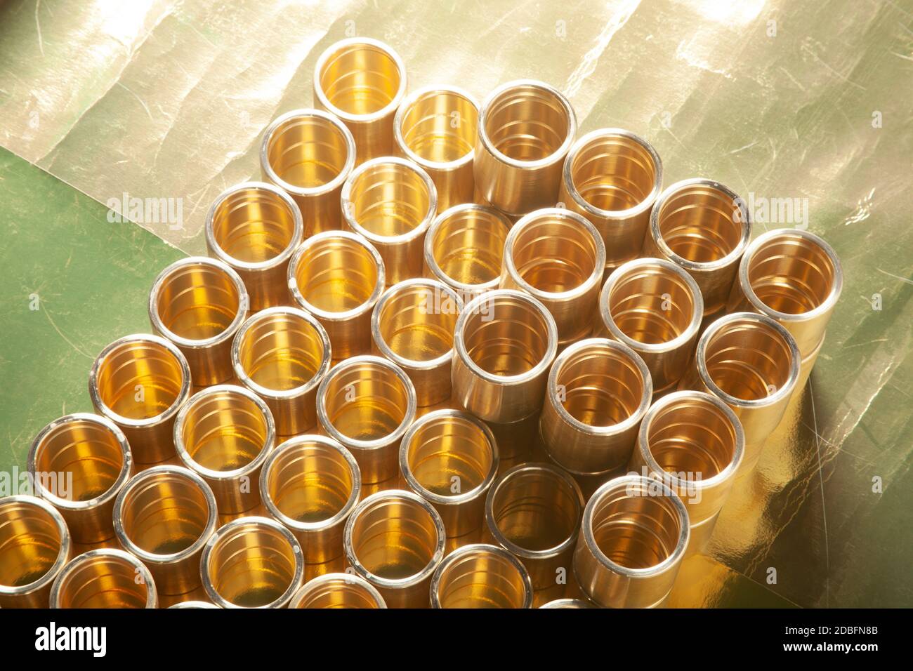 Engineering and metalworking technologies. New brass cylinders Stock ...