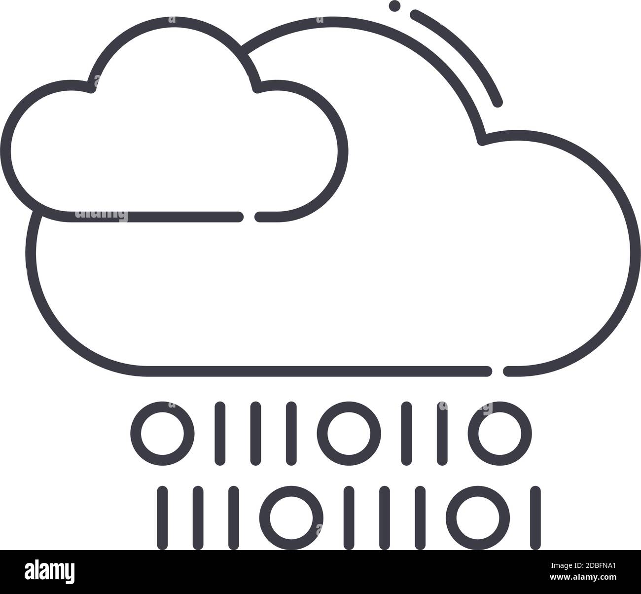 Cloud data concept icon, linear isolated illustration, thin line vector ...