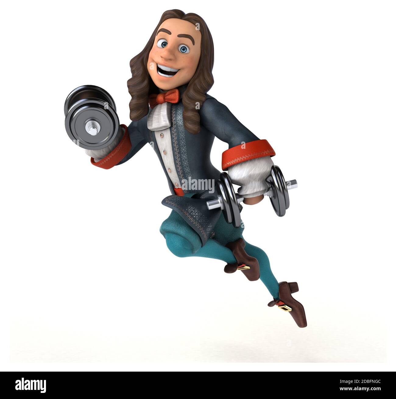 3D Illustration of a cartoon man in historical baroque costume Stock ...