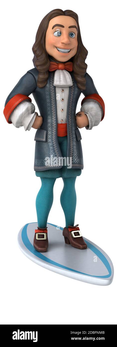 3D Illustration of a cartoon man in historical baroque costume Stock ...