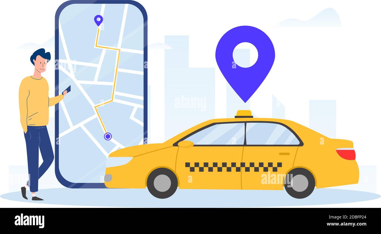 Taxi app concept Vector illustration Stock Vector Image & Art - Alamy