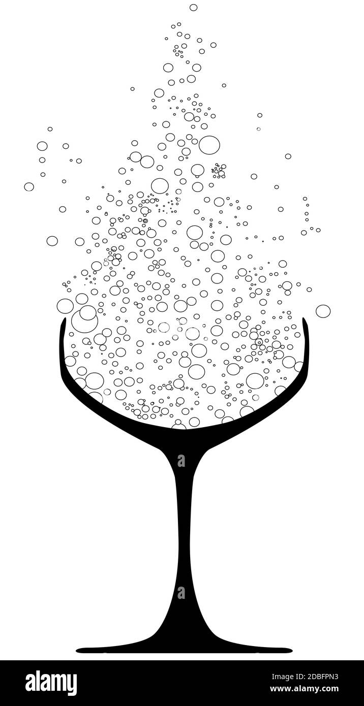 A traditional champagne class outline filled with bubbles Stock Photo ...