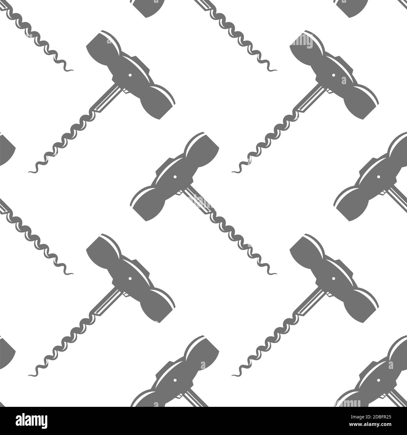 Retro Wood Corkscrew Icon Seamless Pattern for Opening Wine Bottle ...