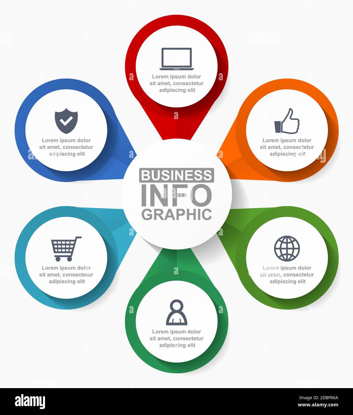 Business infographic vector template with 6 options Stock Vector Image ...