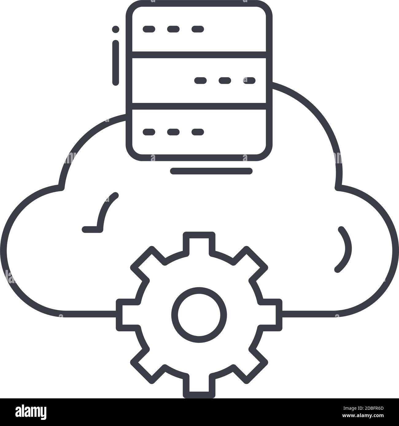 Cloud data idea icon, linear isolated illustration, thin line vector ...
