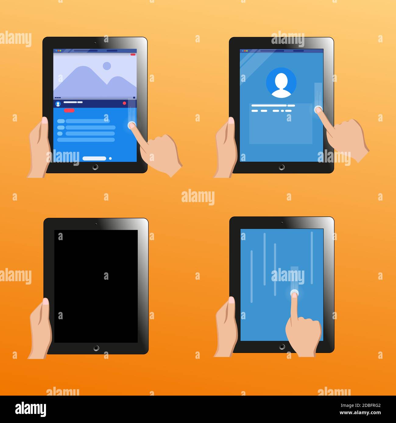 Phone hands scroll woman Stock Vector Images - Alamy