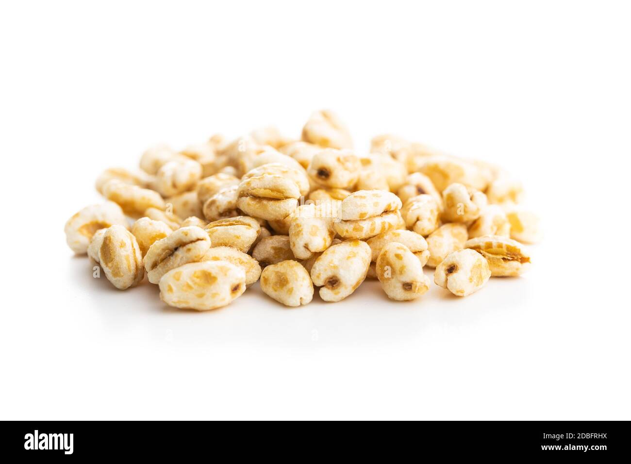 Puffed wheat covered with honey isolated on white background Stock ...