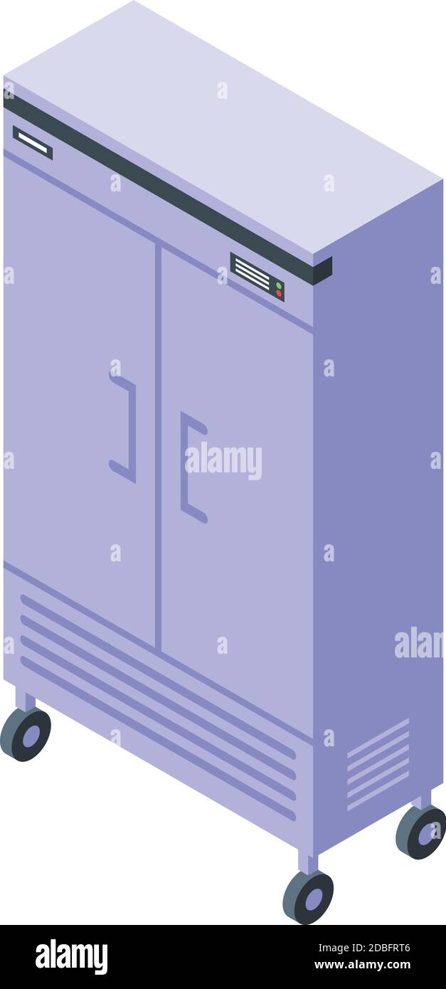 Restaurant fridge icon. Isometric of restaurant fridge vector icon for ...