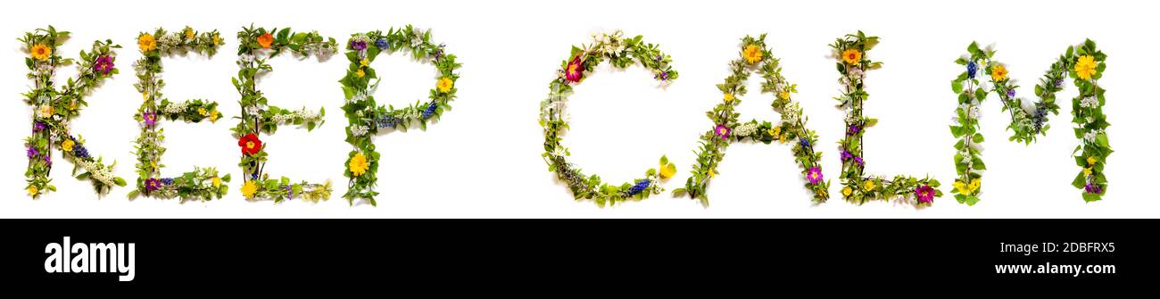 Flower, Branches And Blossom Letter Building English Word Keep Calm ...