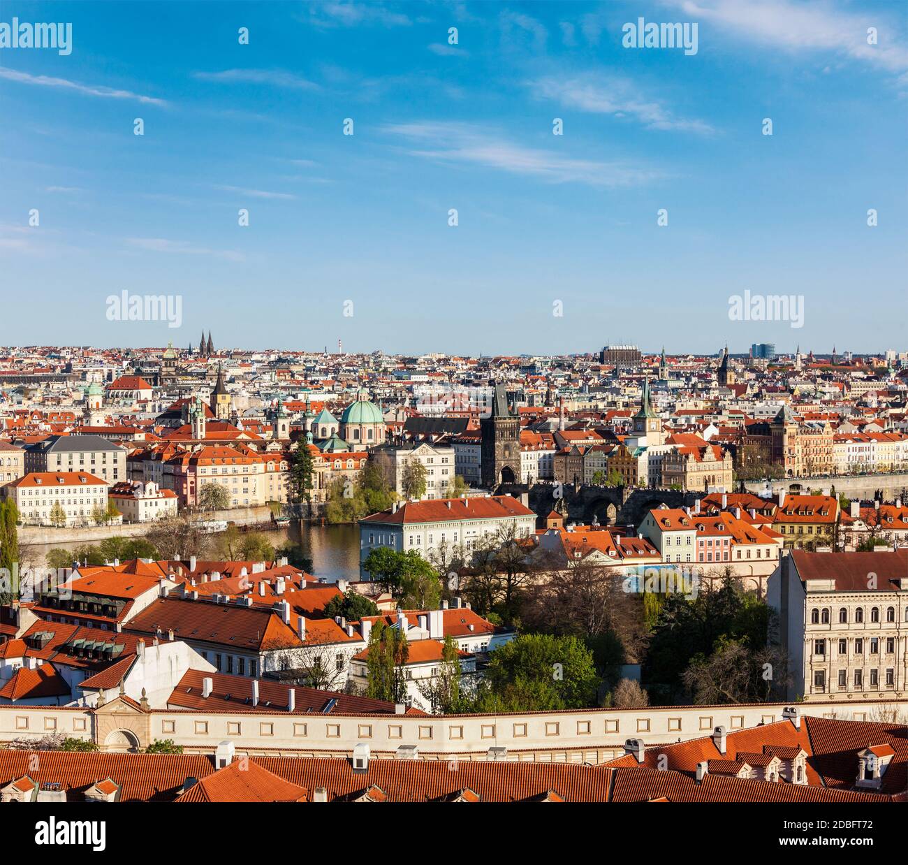Aerial view of Prague from Prague Castle. Prague, Czech Republic Stock ...