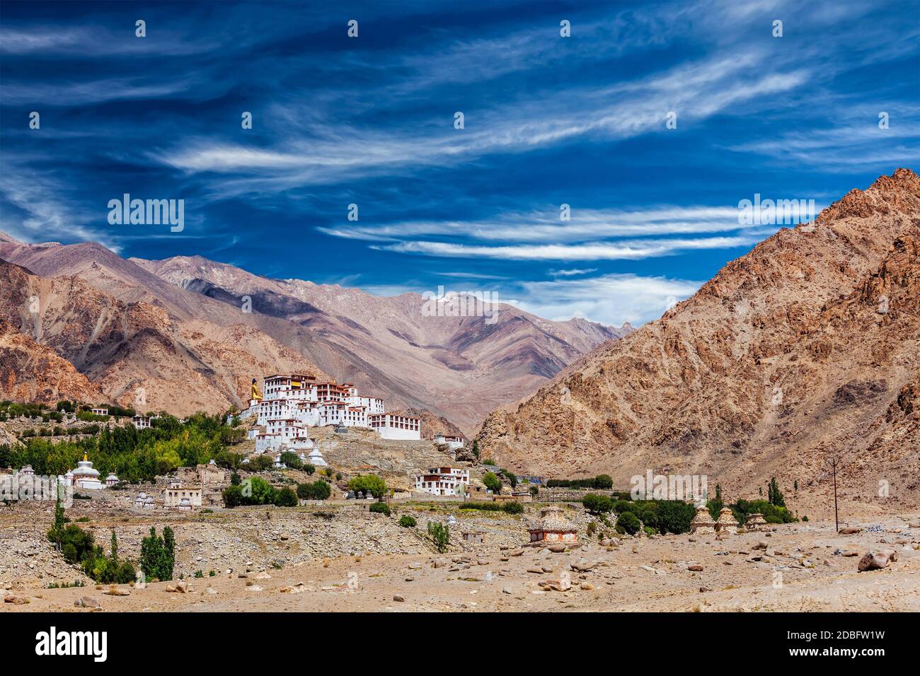 Likir Gompa Tibetan Buddhist monastery in Himalayas, Ladakh, Jammu and ...