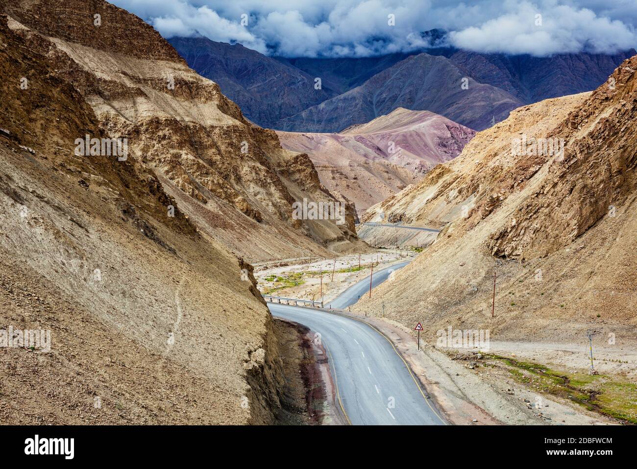 Srinagar Leh national highway NH-1 road in Himalayas. Ladakh, India ...