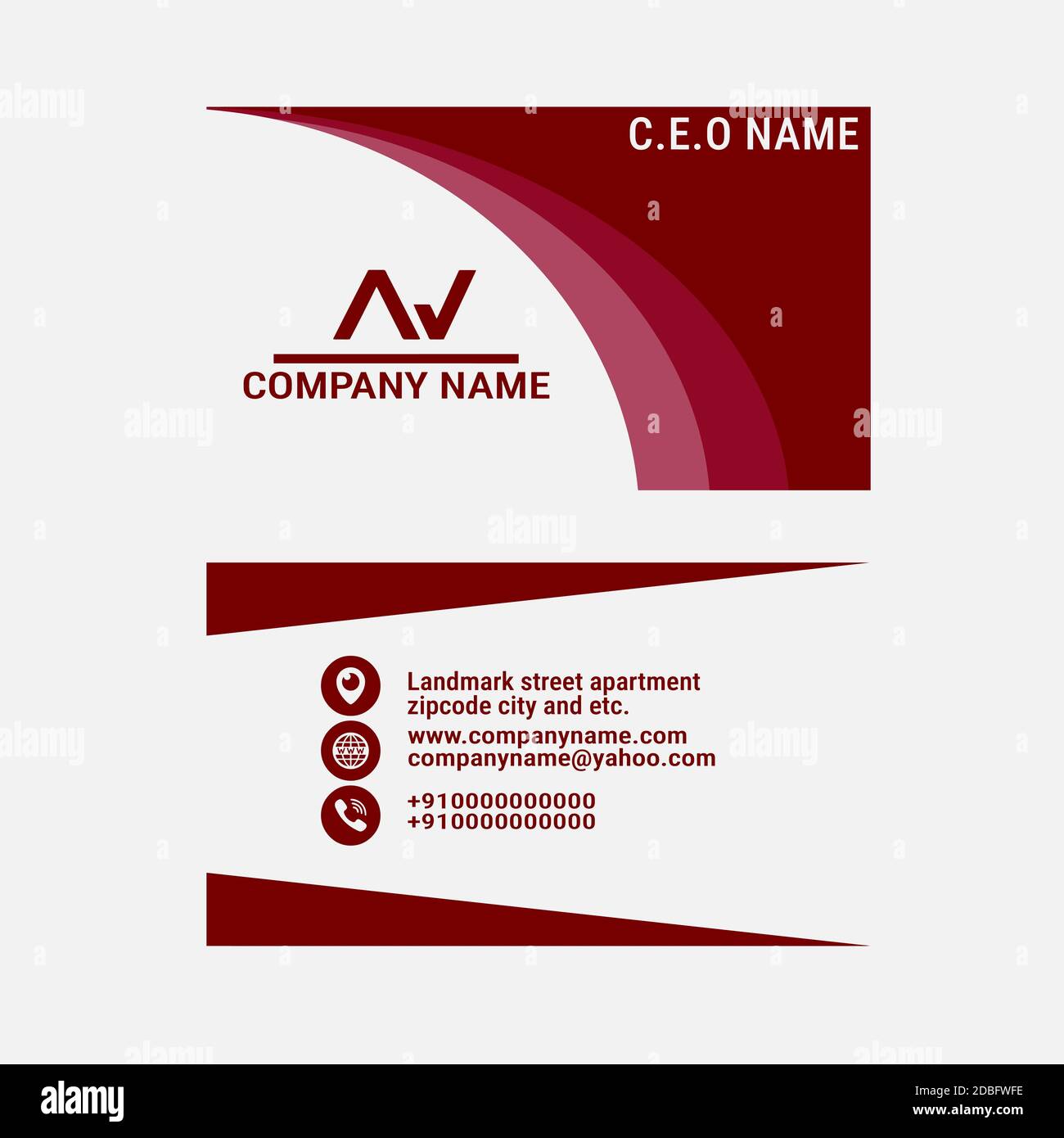 Business and visiting card template vector design Stock Vector Image ...