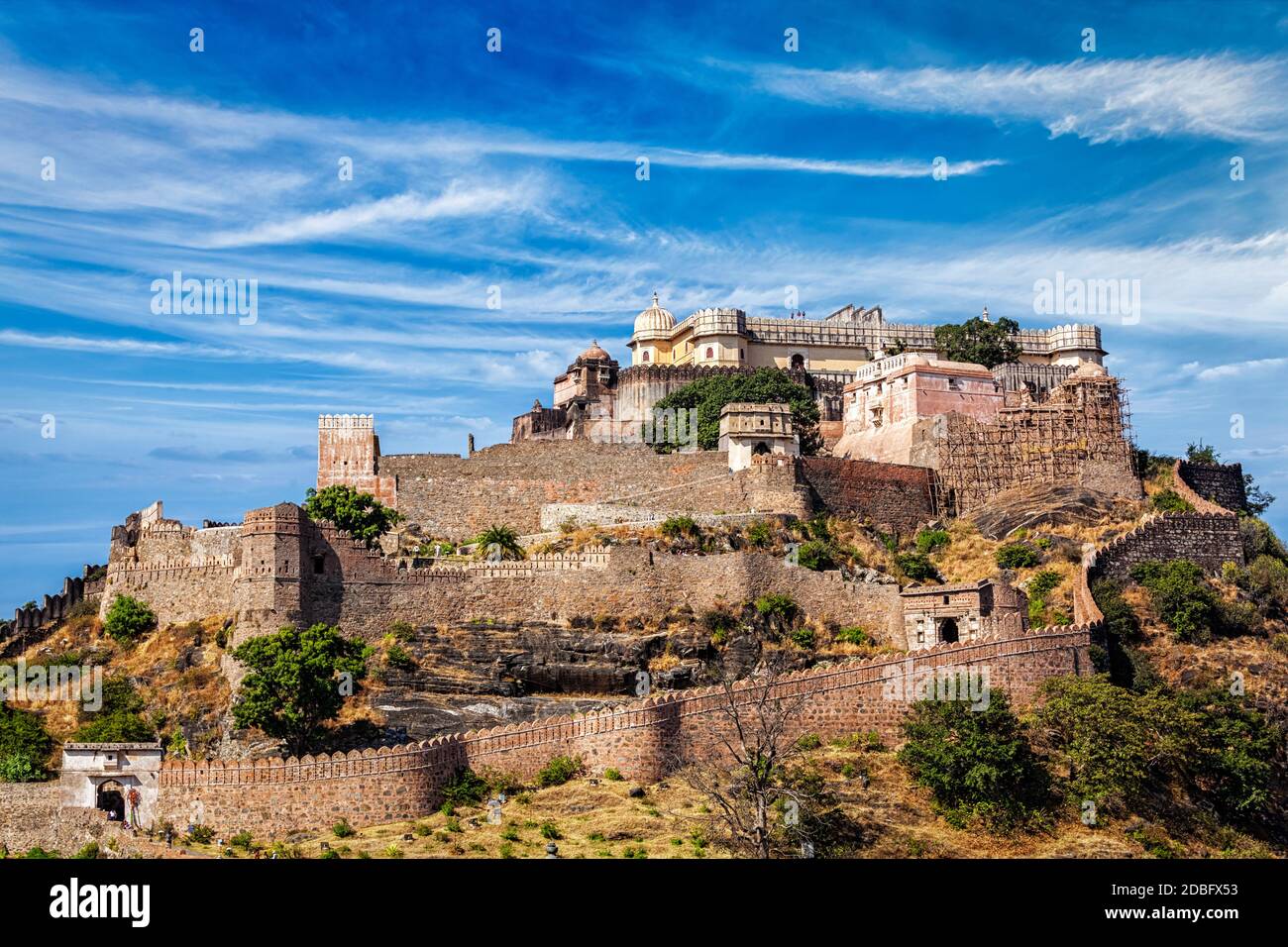 Kumbhalgarh fort famous tourist landmark. Rajasthan, India Stock Photo ...