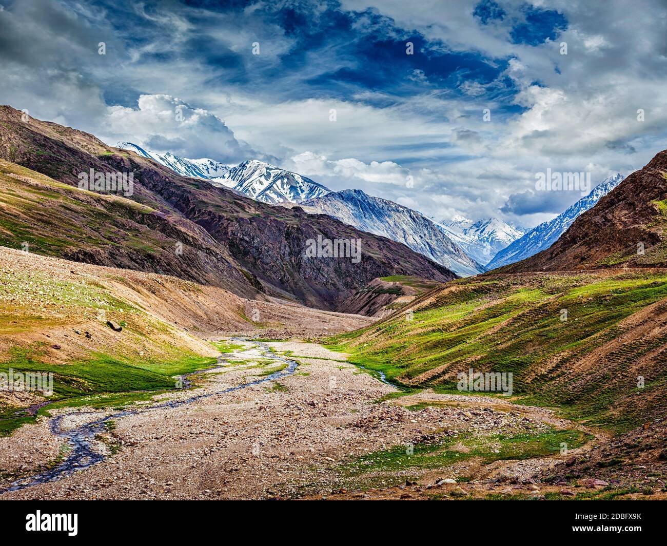 Himalayan landscape in Spiti valley, Himachal Pradesh, India Stock ...