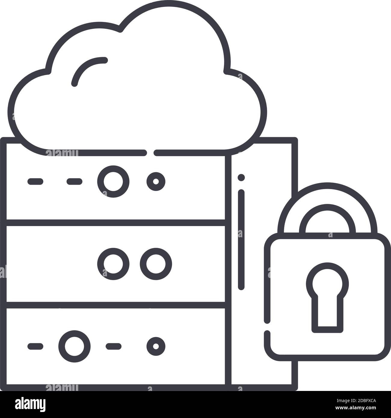 Cloud archive icon, linear isolated illustration, thin line vector, web ...