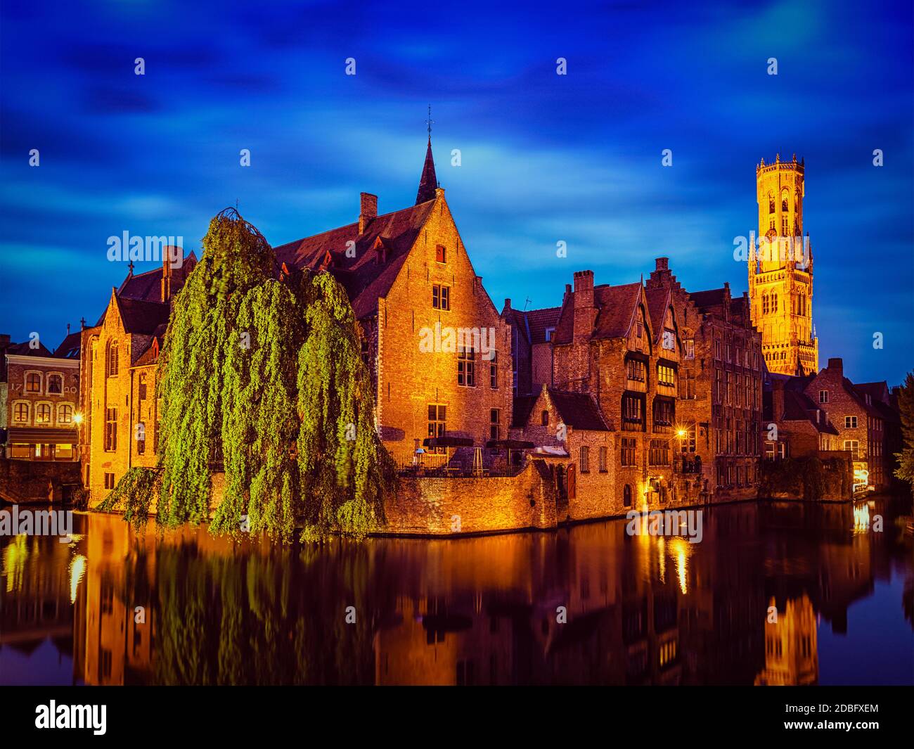 Famous view of Bruges- vintage retro effect filtered hipster style ...