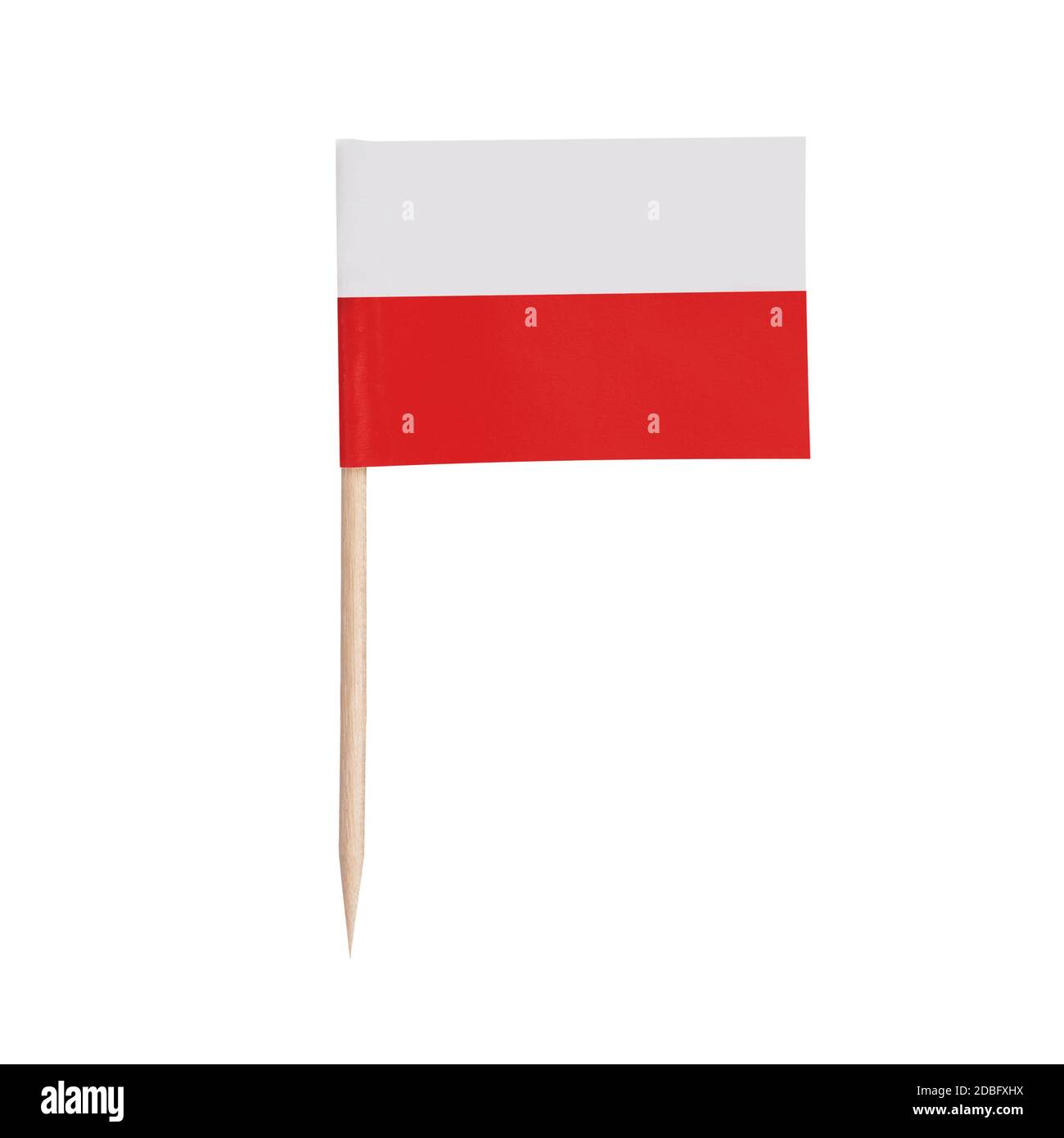 Miniature paper flag Poland. Isolated Polish toothpick flag pointer on ...